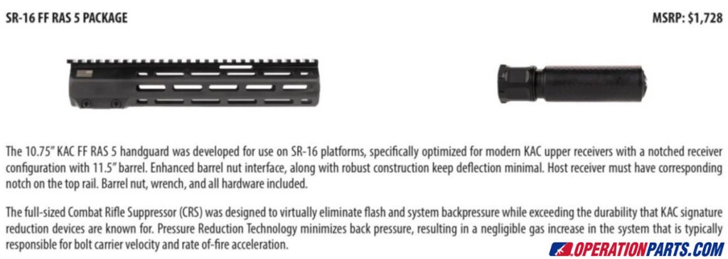 KAC-Knight's Armament SR-16 FF RAS 5/Suppressor Package - Operation ...